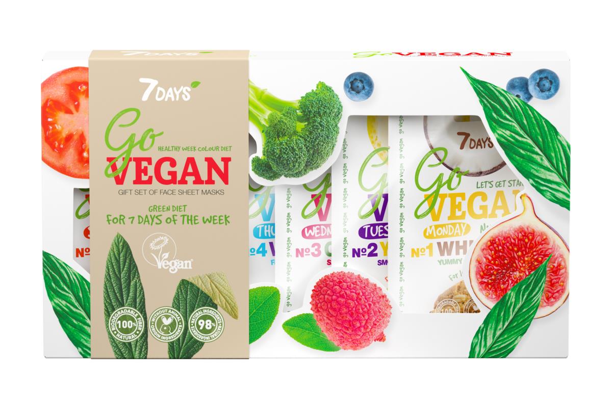 7DAYS Beauty GO VEGAN Set Of Sheet Masks Healthy Week Colour Diet 25 g ...