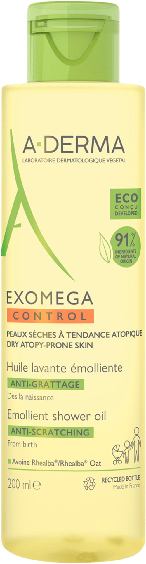 A-derma Exomega Control Shower Oil 200 ml | lyko.com