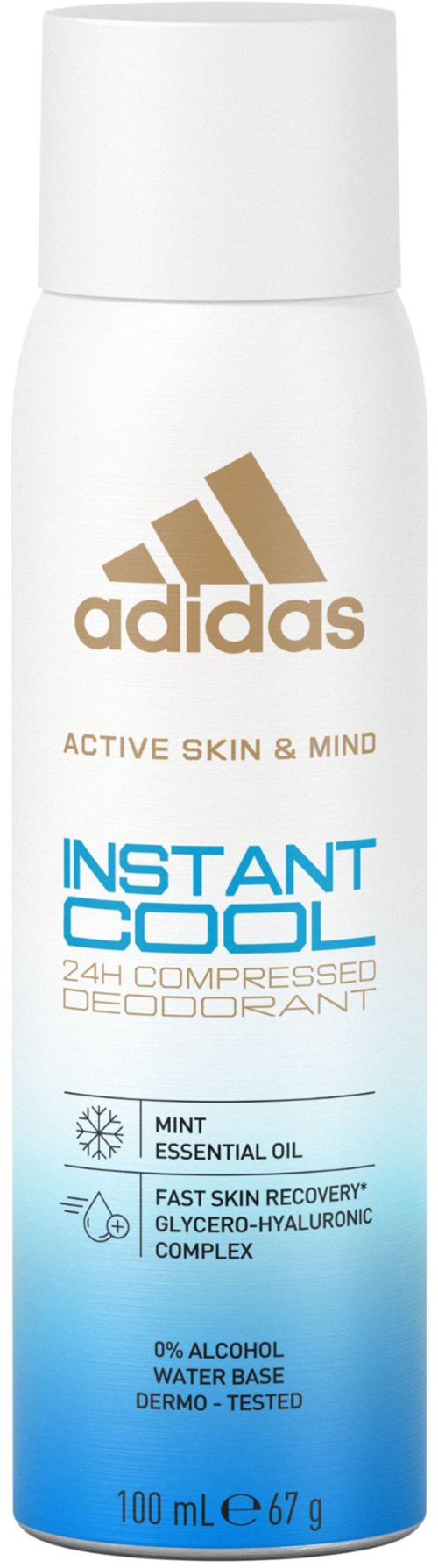 Adidas Skin & Mind Instant Cool Compressed Deodorant Spray 100 ml ...