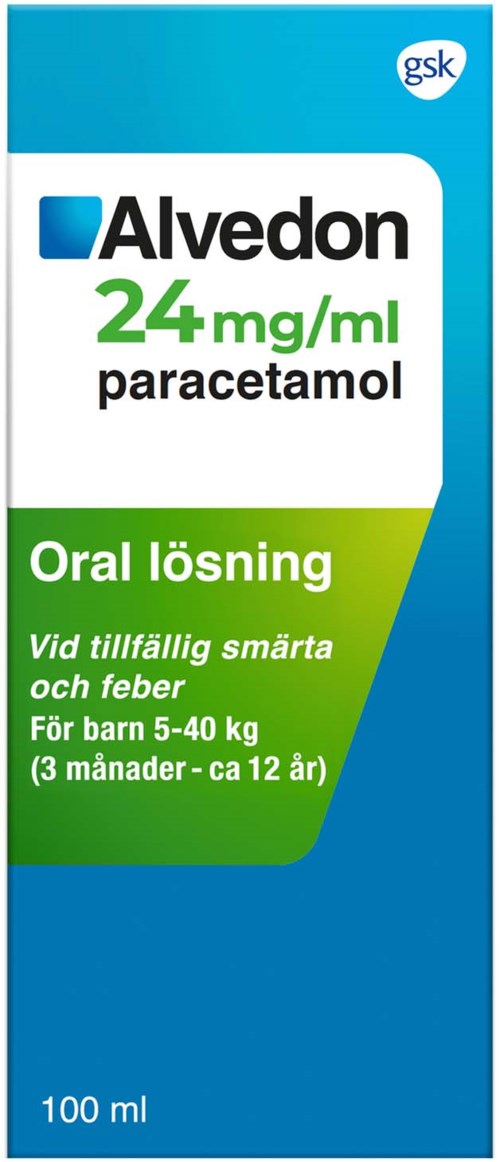 Alvedon Oral lösning 24mg/ml 100 ml | lyko.com