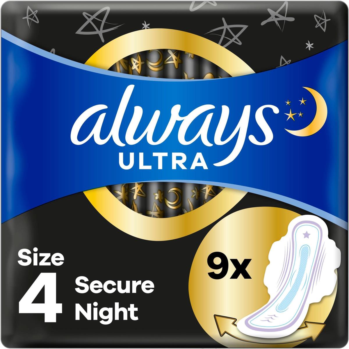 Always Ultra Secure Night Pads Wings | lyko.com