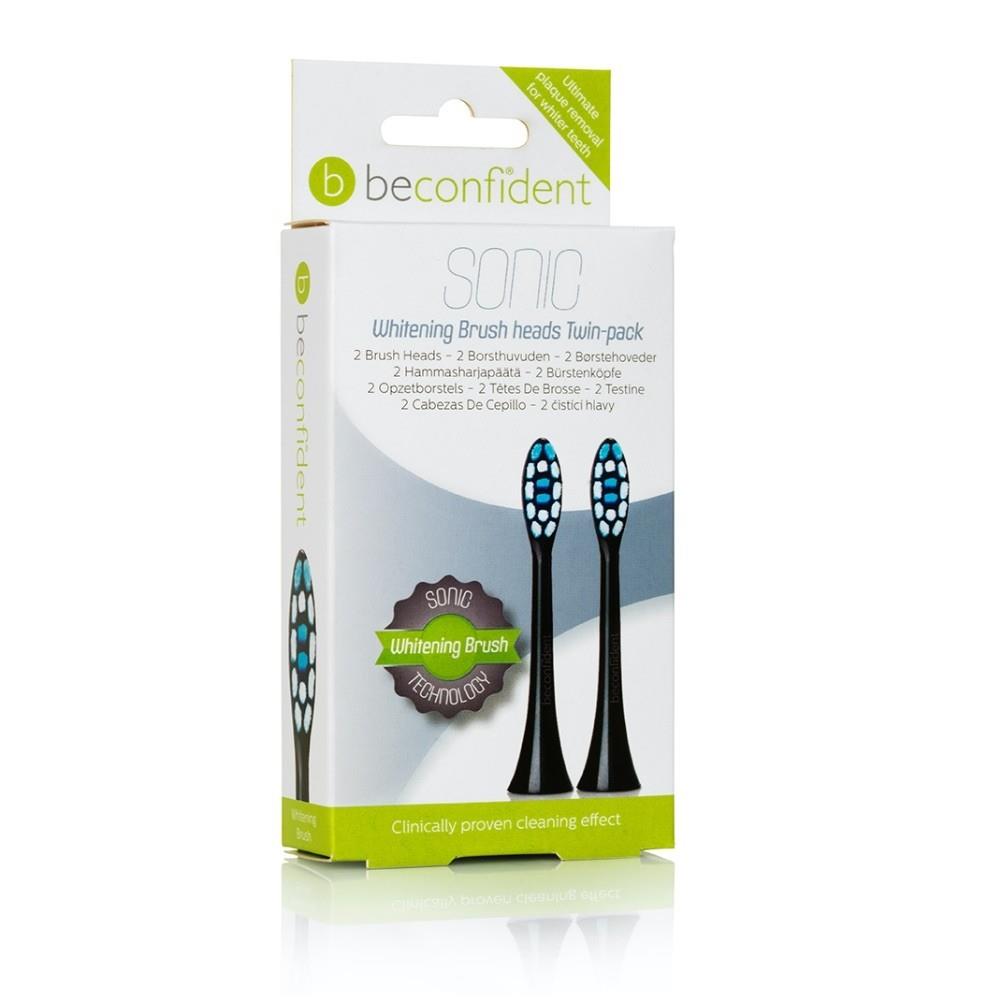 Beconfident Sonic Toothbrush heads 2-pack Whitening Black | lyko.com