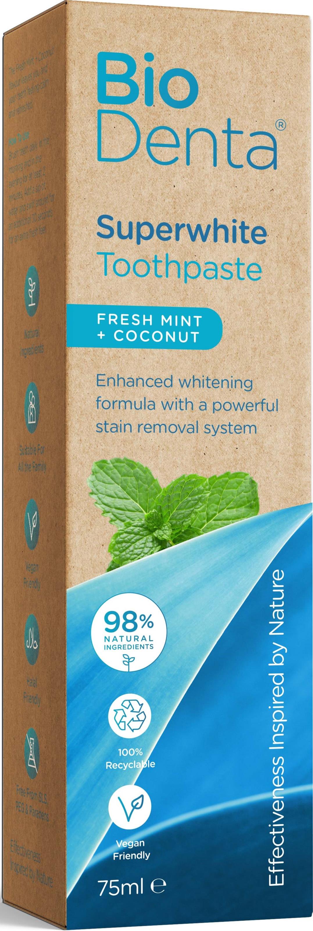 Beconfident SUPERWHITE Toothpaste Fresh Mint + Coconut 75 ml | lyko.com