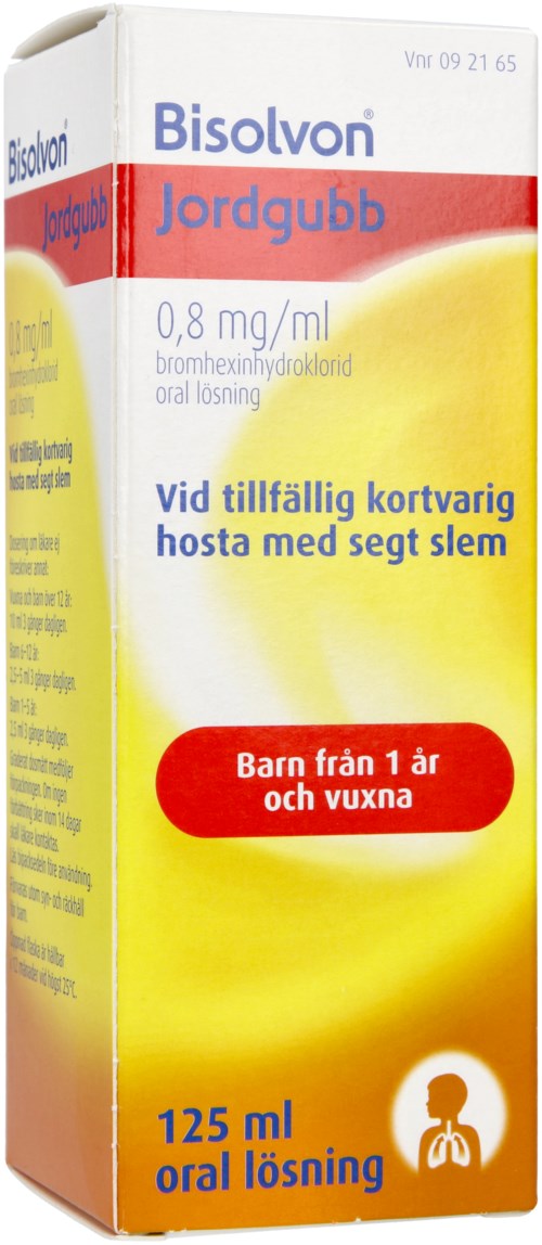 Bisolvon Jordgubb Oral lösning 0,8 mg/ml 125 ml | lyko.com