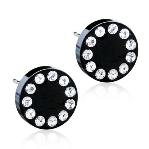Blomdahl Black Titanium Brilliance Puck 8mm Crystal | lyko.com