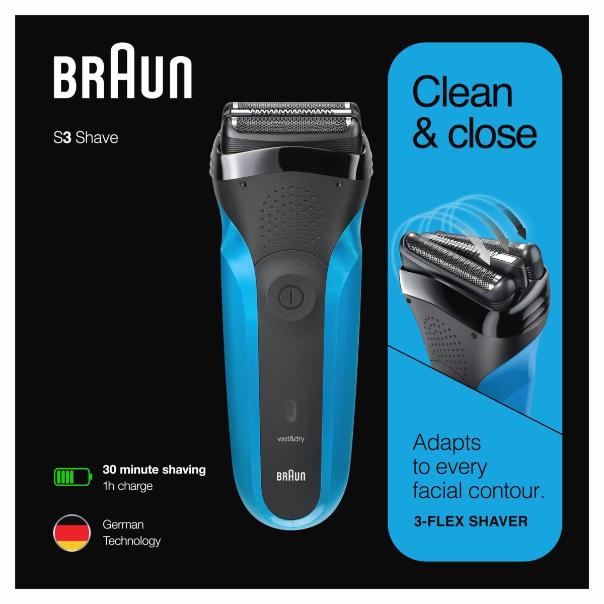 Braun Series 3 310 Electric Shaver Wet & Dry Razor for Men Black/Volt ...