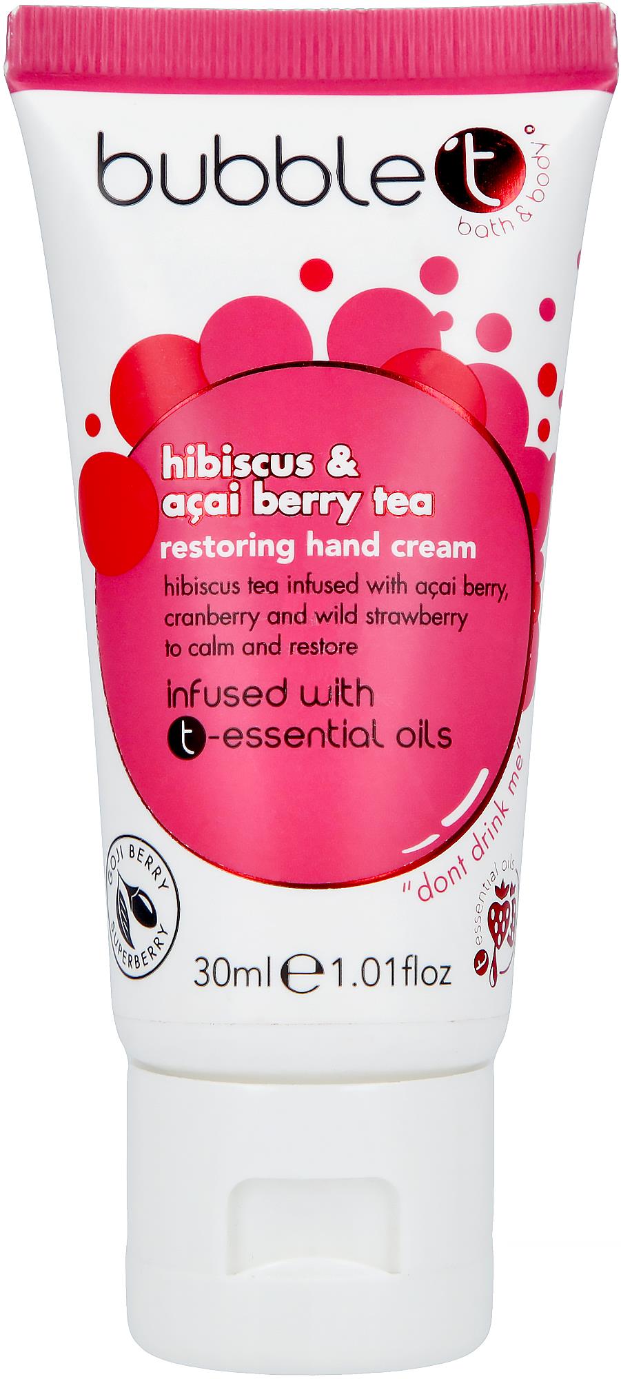 BubbleT Hand Cream Hibiscus & Acai Berry Tea 30 ml | lyko.com