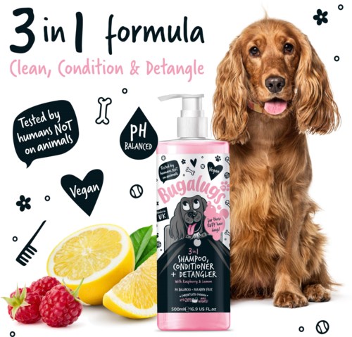 Bugalugs 3in1 Dog Shampoo, Conditioner+Detangler 500 ml | lyko.com