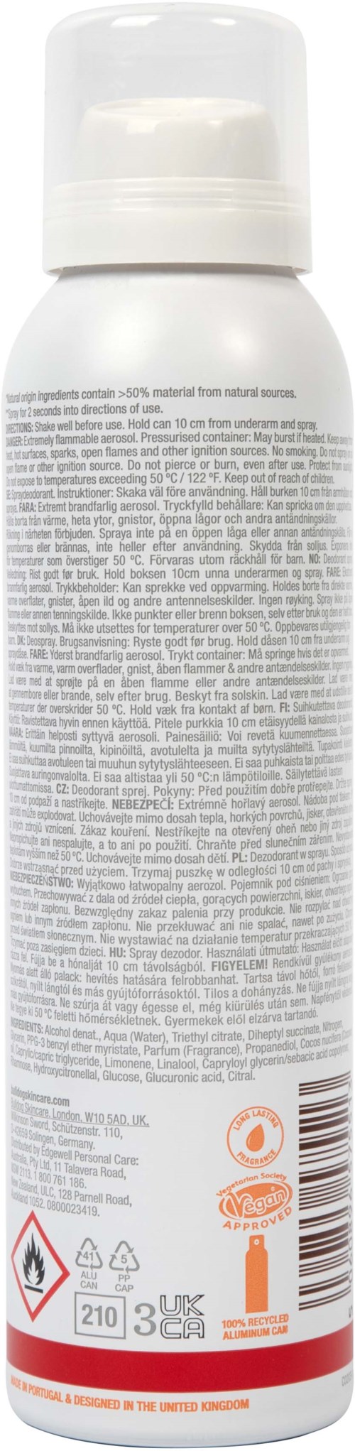 Bulldog Bergamot & Sandalwood Spray Deodorant 125 ml | lyko.com