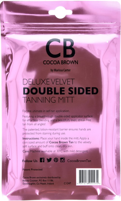 Cocoa Brown Deluxe Double Sided Pink Velvet Tanning Mitt | lyko.com