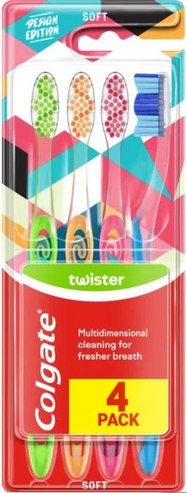 Colgate Toothbrush Twister Soft 4-pack | lyko.com