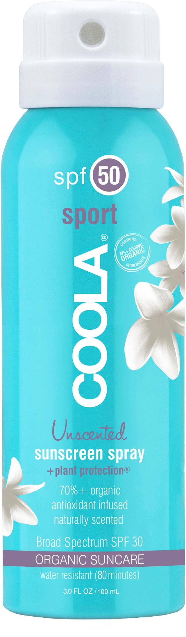 COOLA Sport Continuous Spray SPF50 Unscented - Travel Size 100 ml ...