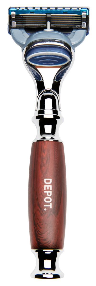 DEPOT MALE TOOLS Wood & Steel Luxury Home Razor For 5 Blades | lyko.com