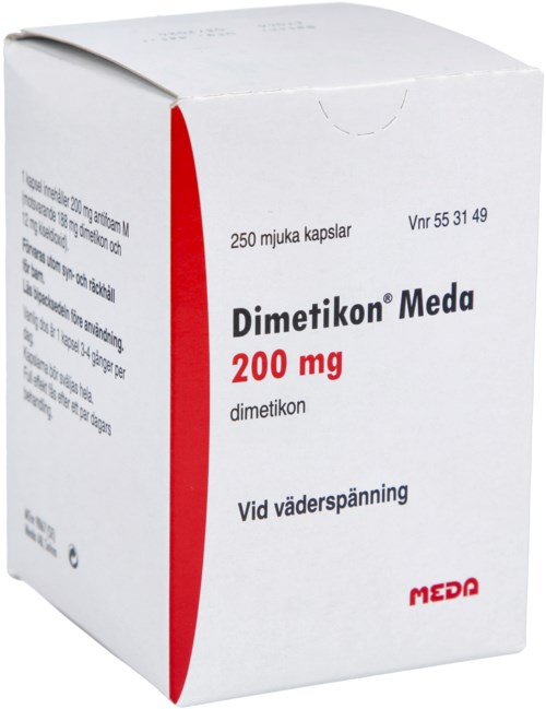 Dimetikon Meda Kapsel 200mg 250 st | lyko.com