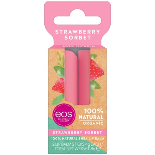 eos Organic Strawberry Sorbet Stick Lip Balm Duo | lyko.com