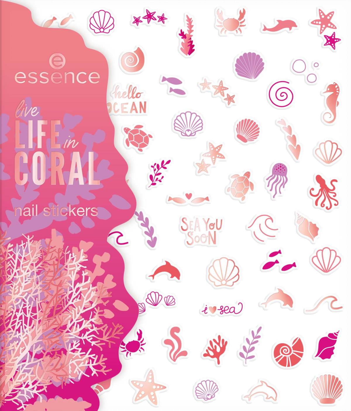 essence Live Life In Coral Nail Stickers | lyko.com