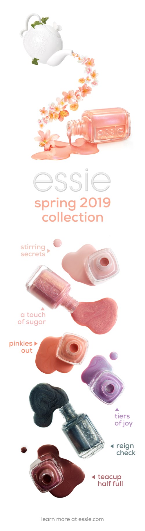 Essie Nail Lacquer Spring Collection Teacup half full 619 | lyko.com