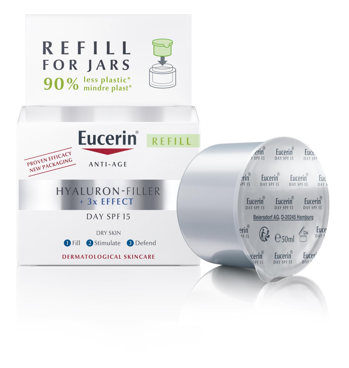 Eucerin Hyaluron-Filler 3x Effect Day Dry Skin SPF 15 Refill 50 ml | lyko.com