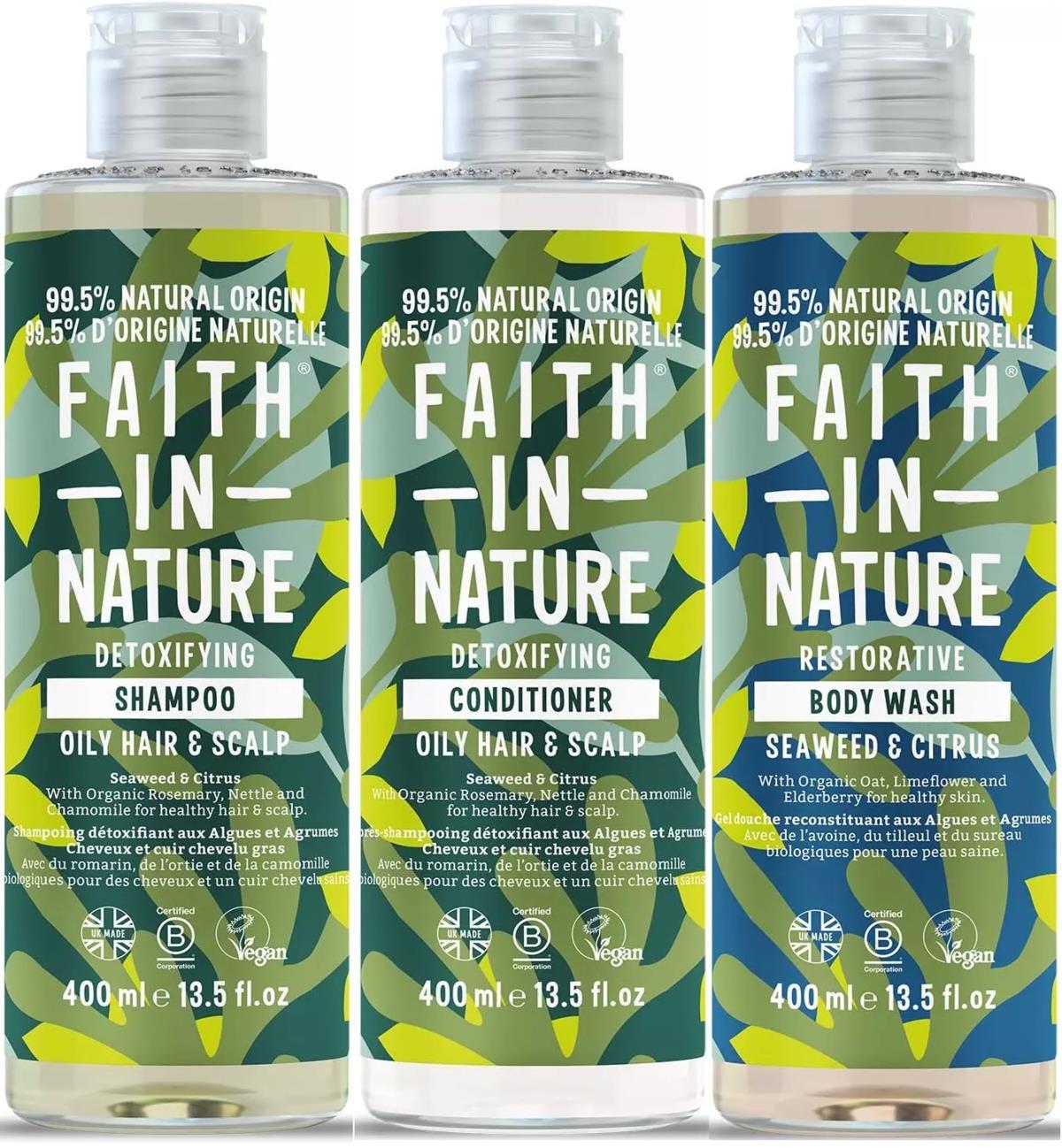 Faith In Nature Bundle Seaweed & Citrus Shampoo 400 ml & Conditioner ...