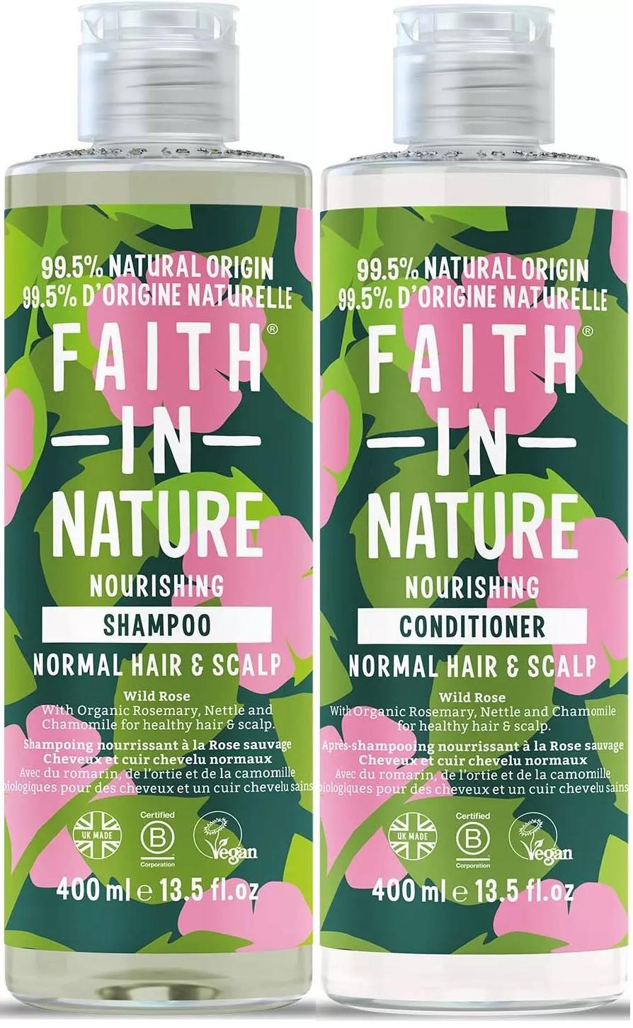 Faith In Nature Bundle Wild Rose Shampoo 400 ml & Conditioner 400 ml ...