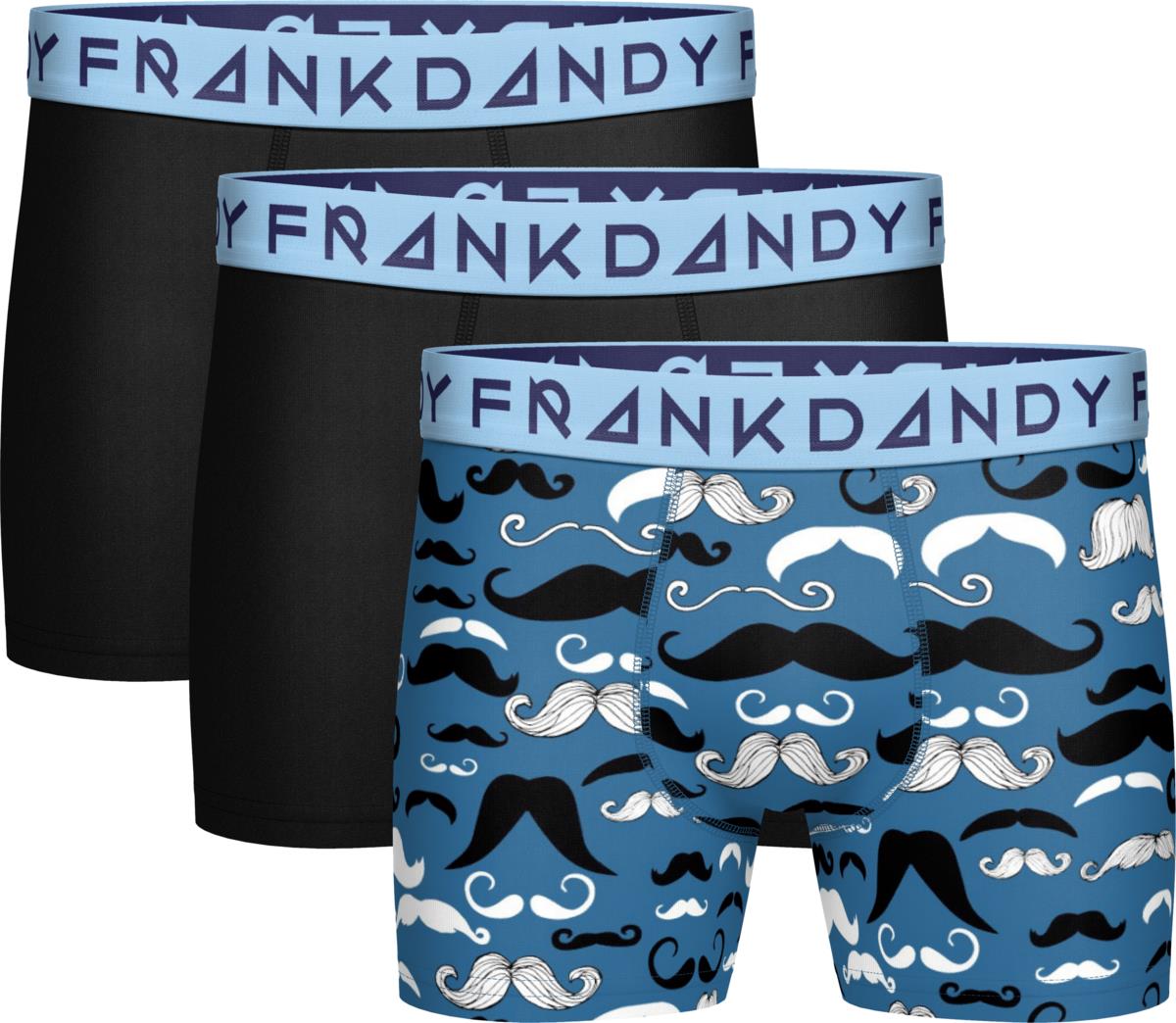 Frank Dandy Höst 2018 3-pack Mustache Mania Boxer Black/Blue/Black S ...