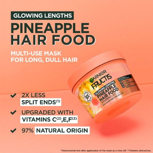 Garnier Fructis Pineapple Hair Food Glowing Lengths Multi-Use Treatment ...