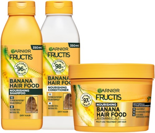 Garnier Fructis Hair Food Banana Trio Kit - Shampoo + Conditioner ...
