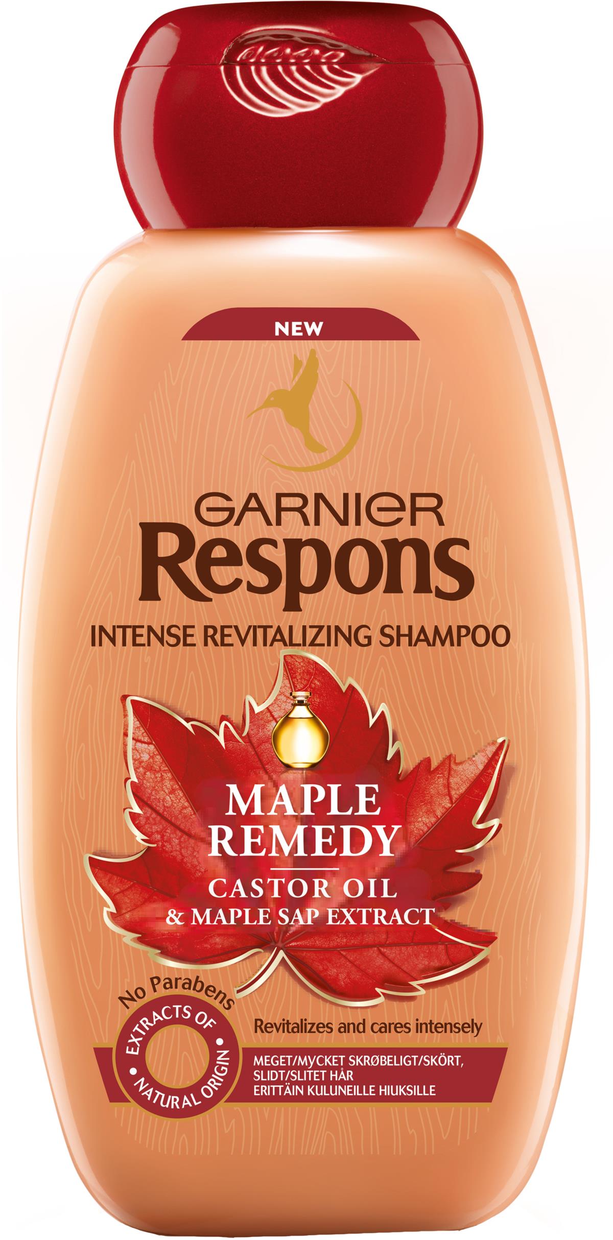 Garnier Respons Maple Remedy Shampoo Mycket Skört & Slitet Hår 250 ml ...