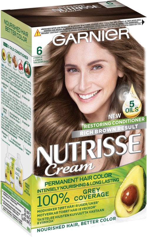 Garnier Nutrisse Cream 6 Light Brown Lyko Garnier Nutrisse Cream 6 Light Brown Lyko