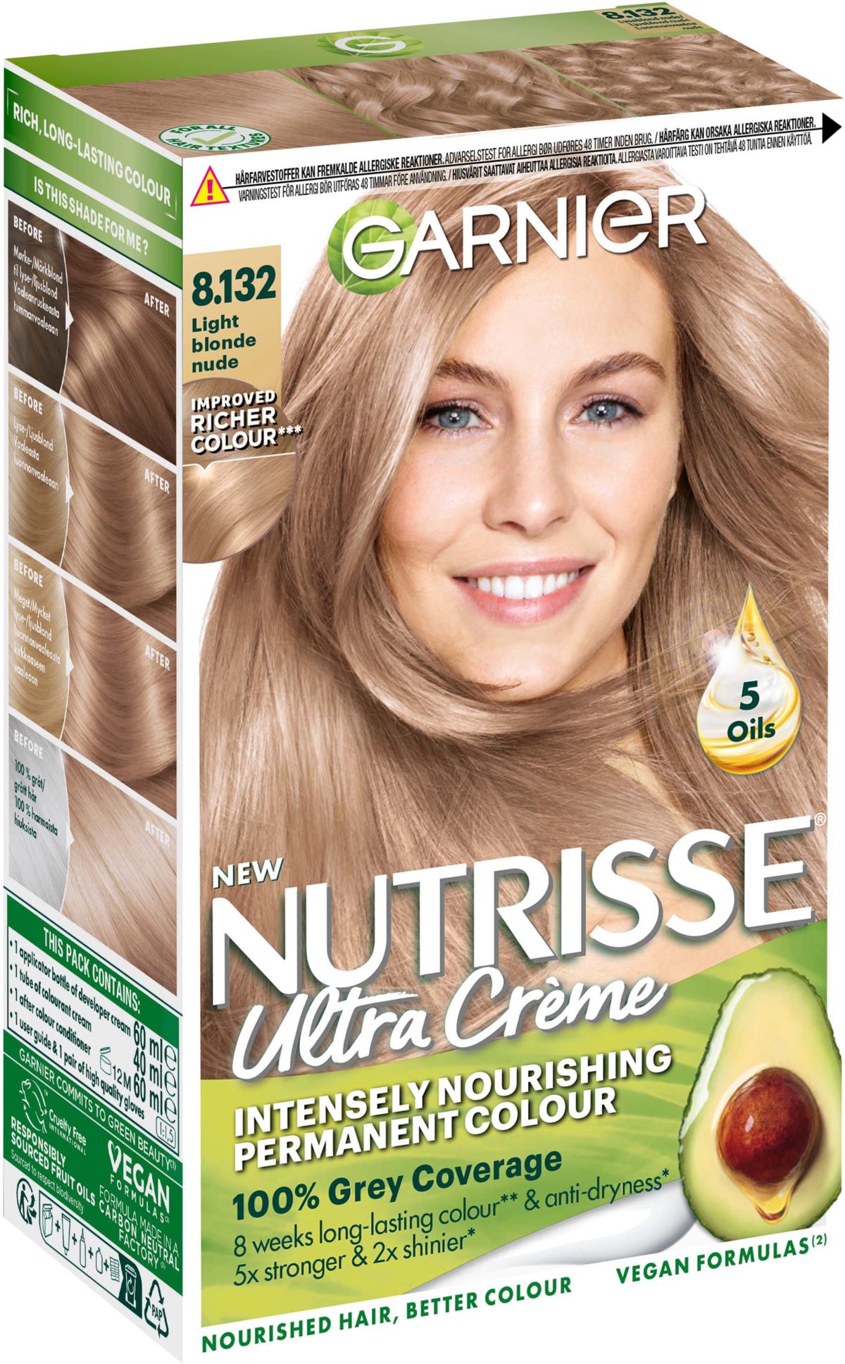 Garnier Nutrisse Cream 8.132 Nude Medium Blonde | lyko.com