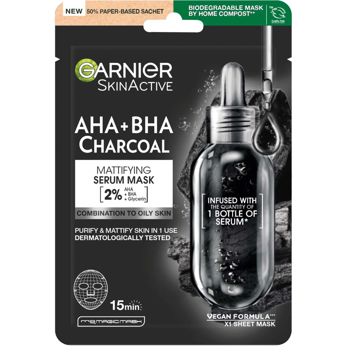 Garnier Skinactive Pure Charcoal Black Tissue Mask Pore Tightening