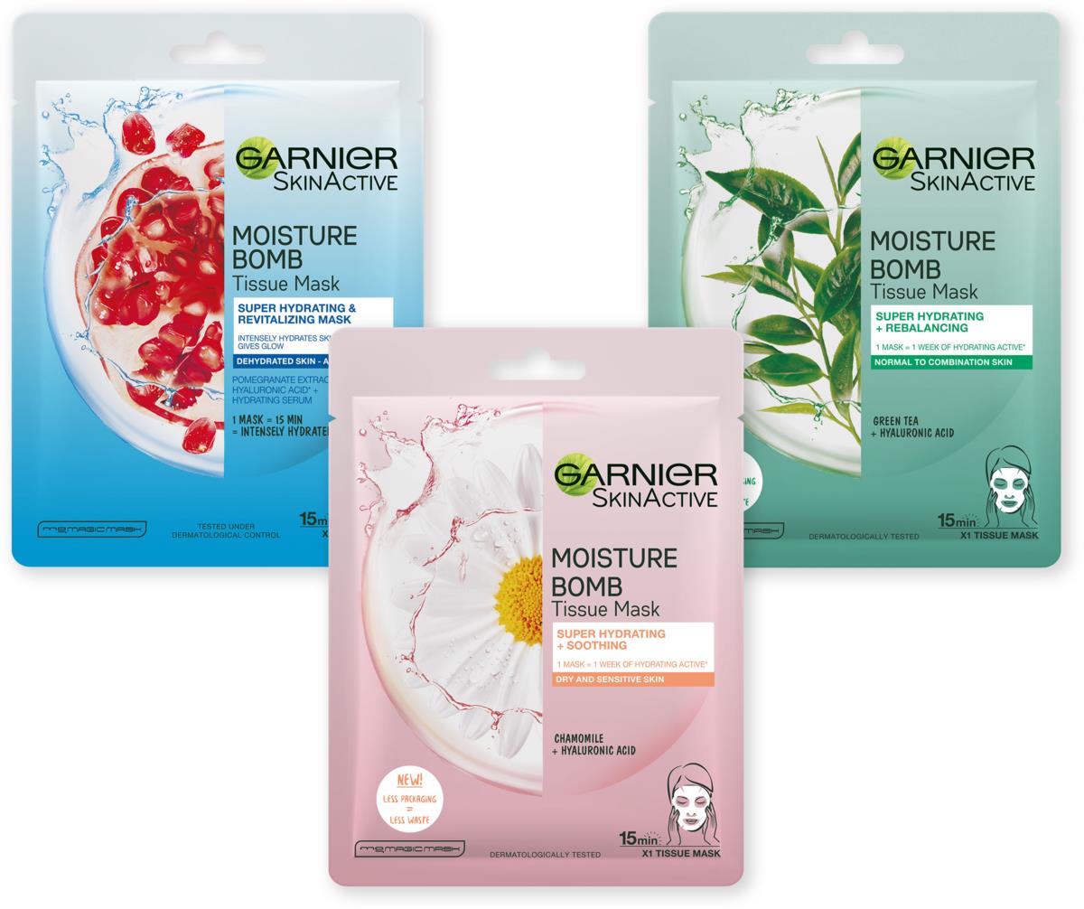 Garnier Skin Active mix av tissue mask Trio | lyko.com