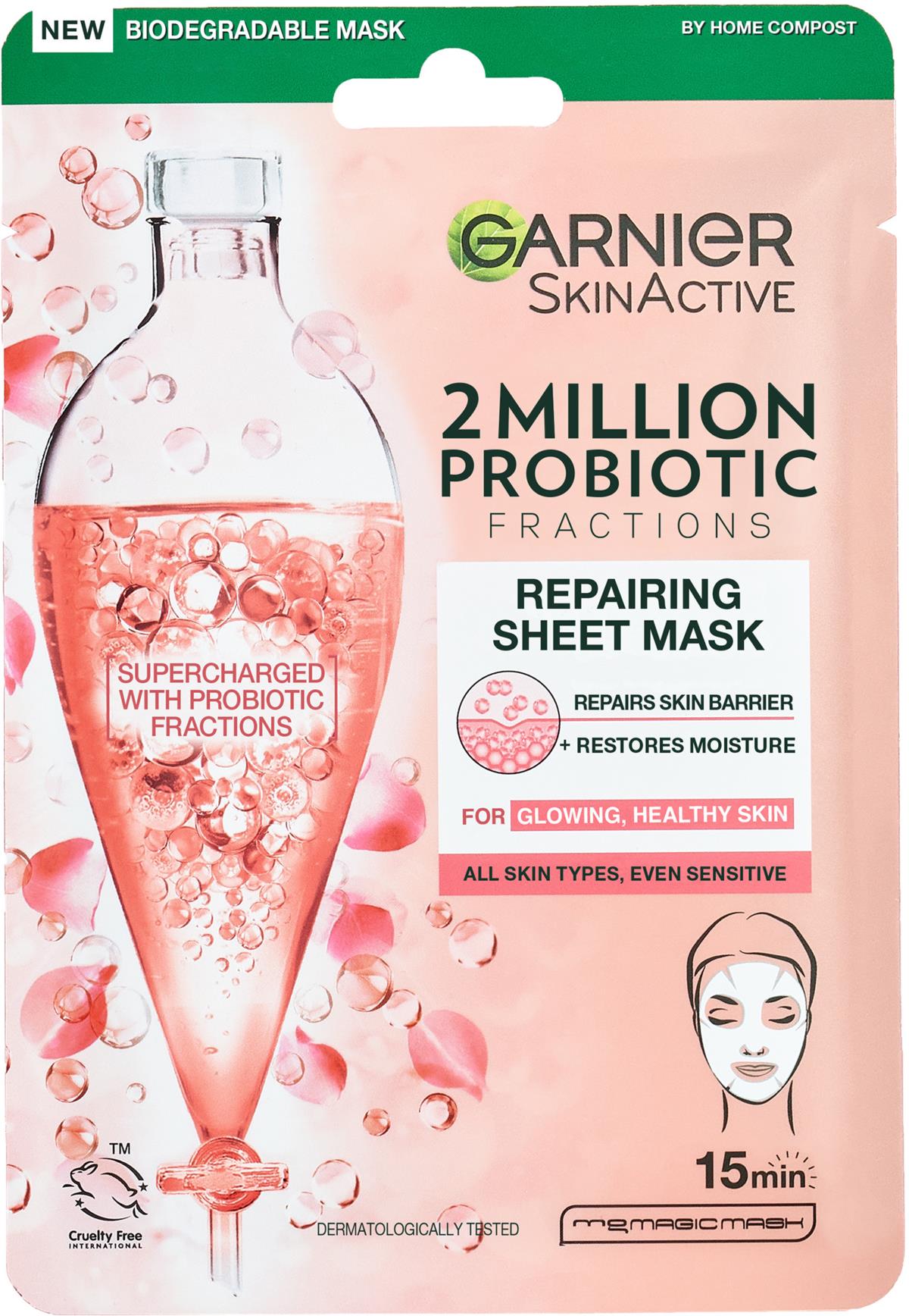 Garnier SkinActive 2 Million Probiotics Fractions Repairing Sheet Mask ...