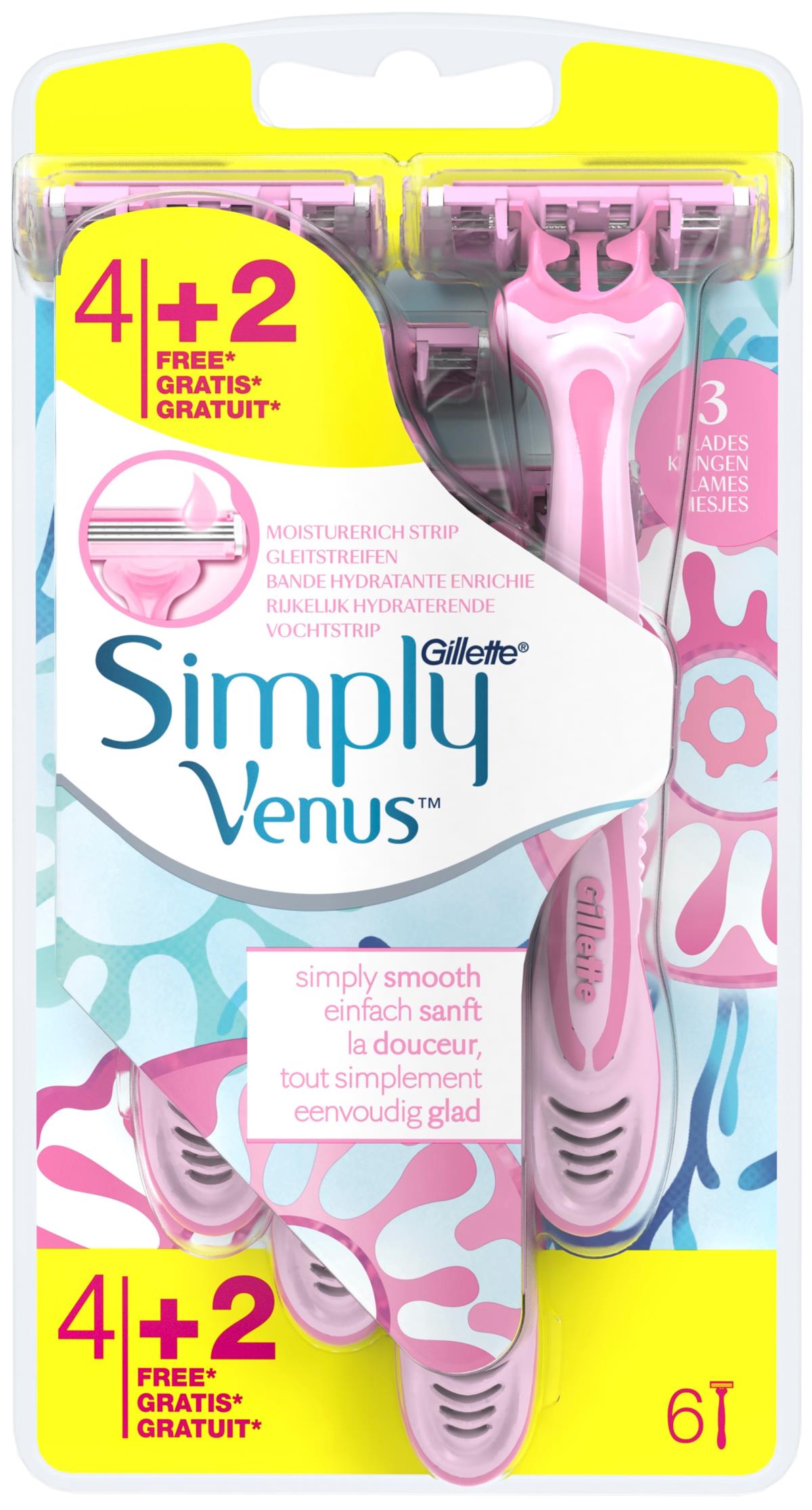 Gillette Venus Simply Venus 3 Disposable Razor x 6 pcs | lyko.com