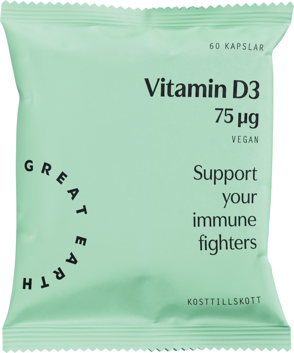 Great Earth Vitamin D3 75 μg 60 kap Refill | lyko.com