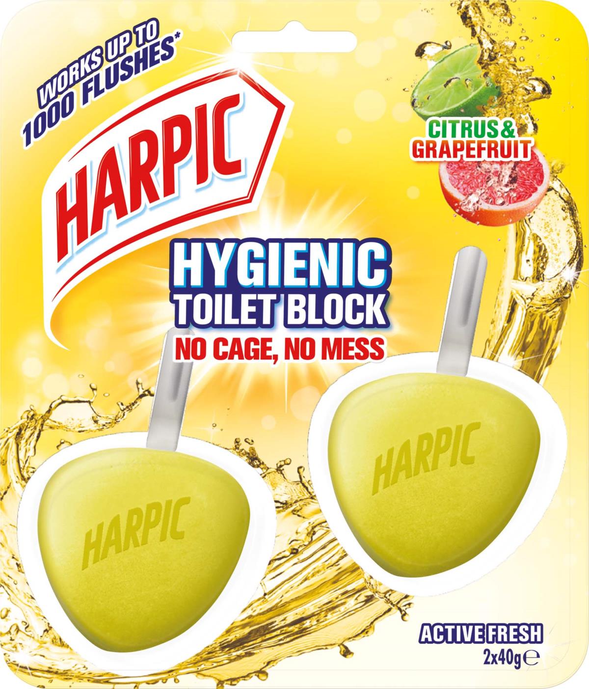 Harpic Active Fresh Hygienic Citrus Toilett Block | lyko.com