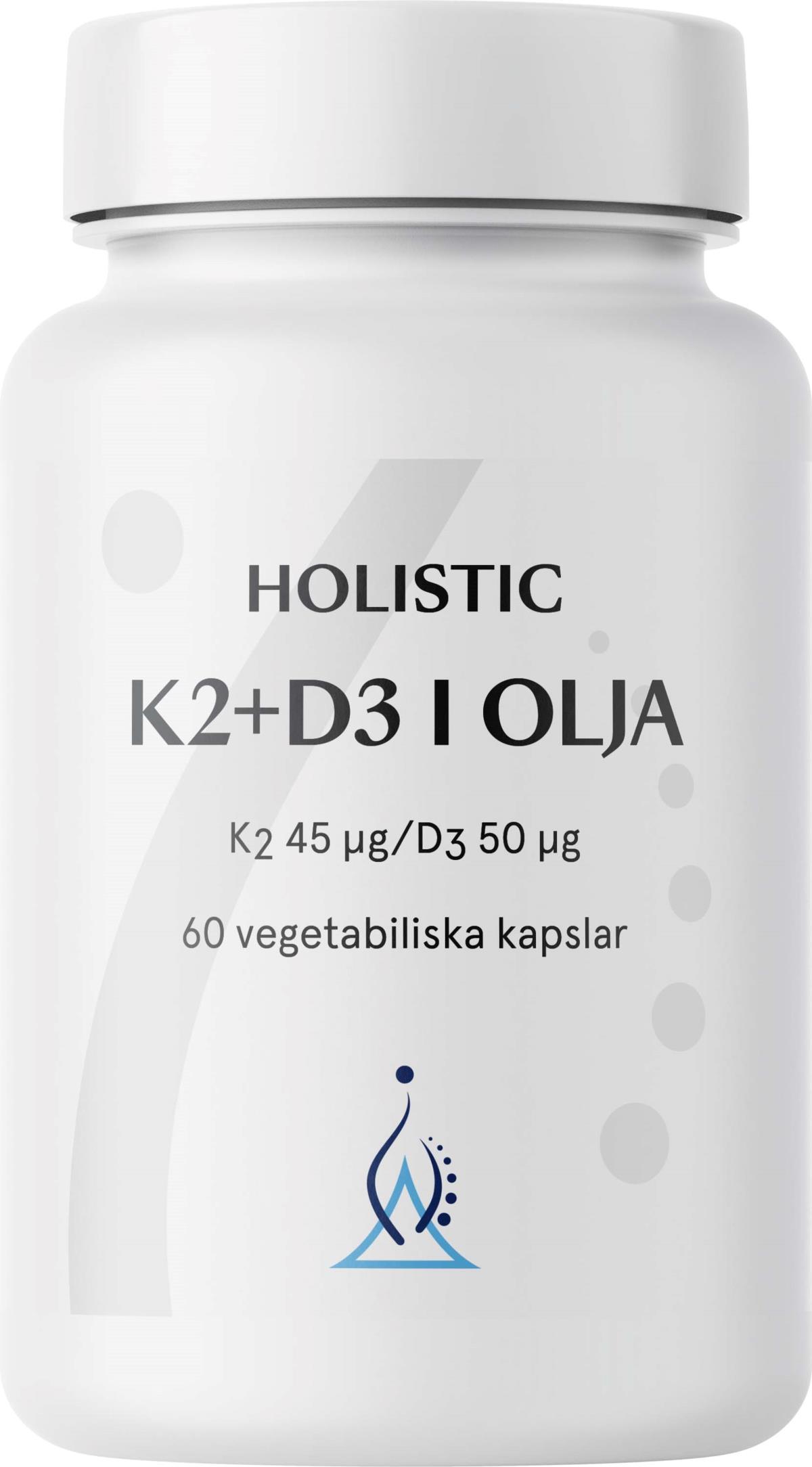 Holistic K2+D3 i olja 60 vegetabiliska mjuka kapslar 60 pcs | lyko.com