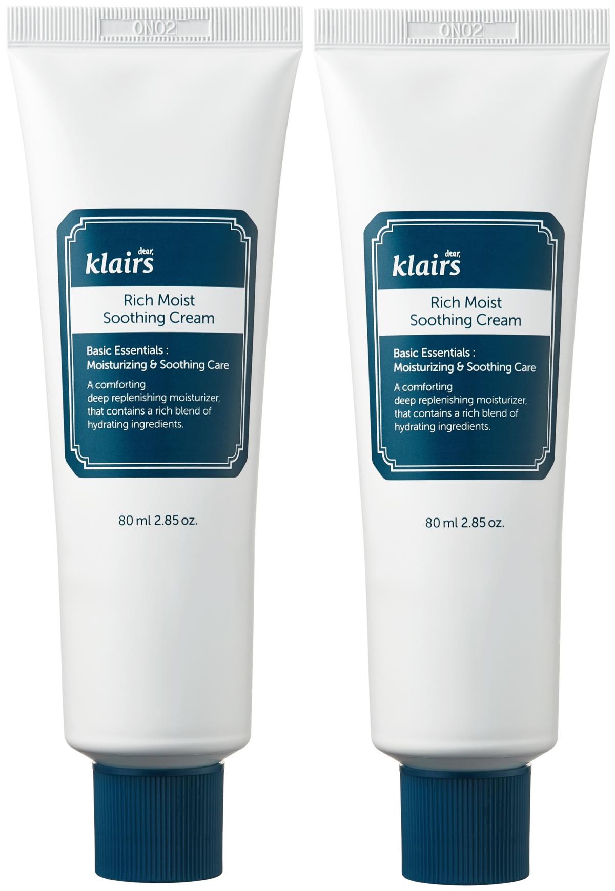 Klairs Rich Moist Soothing Cream Duo 2x80 ml | lyko.com