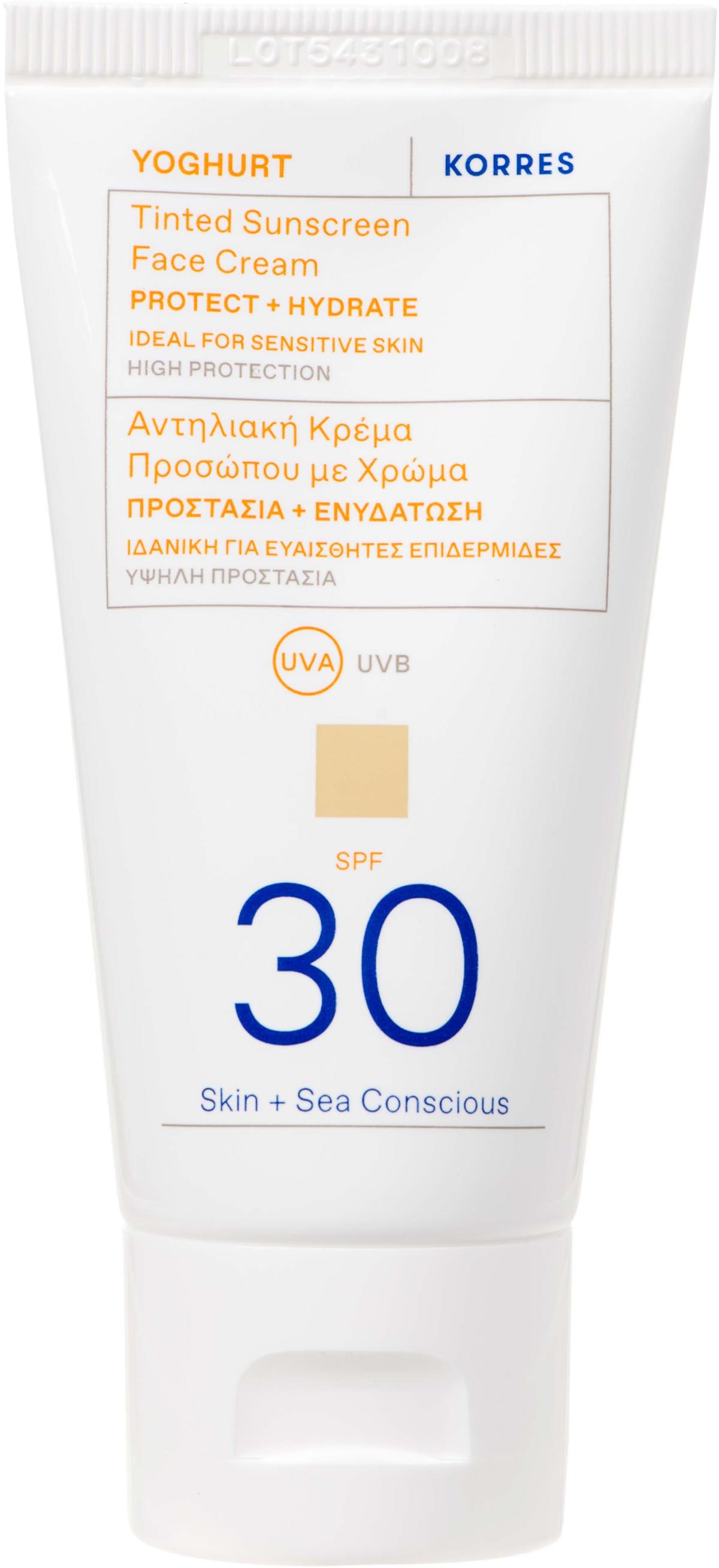 Korres Yoghurt Tinted Sunscreen Face Cream SPF 30 50 ml | lyko.com