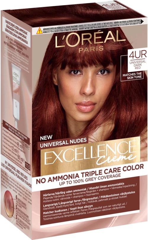 Loreal Paris Excellence Crème Universal Nudes Hair Color 4UR Universal ...
