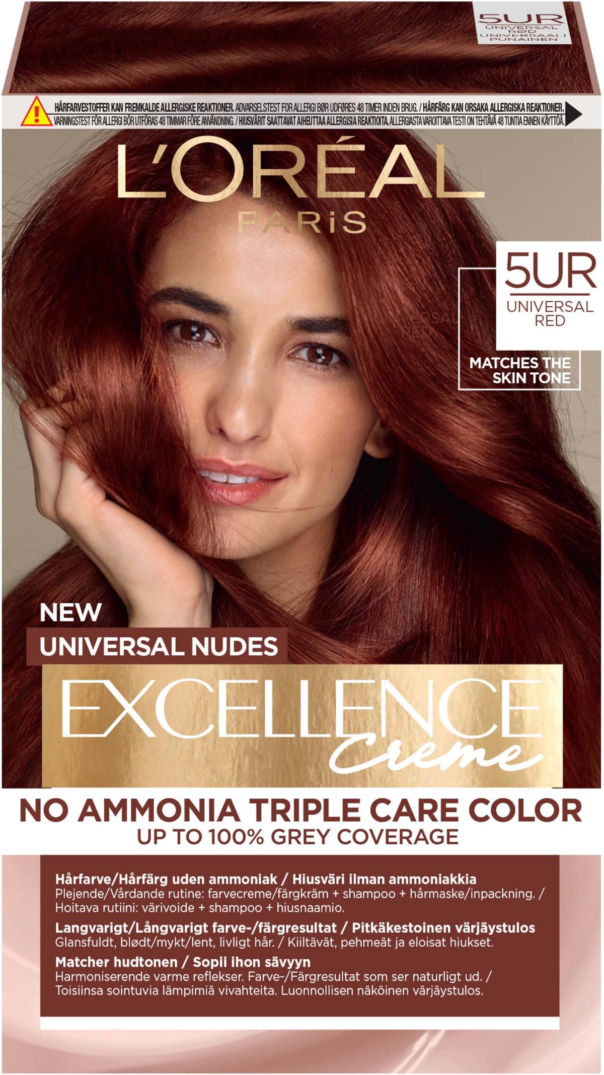 Loreal Paris Excellence Crème Universal Nudes Hair Color 5UR Universal ...