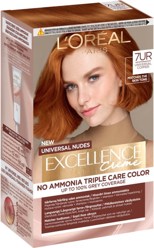 Loreal Paris Excellence Crème Universal Nudes Hair Color 7UR Universal ...
