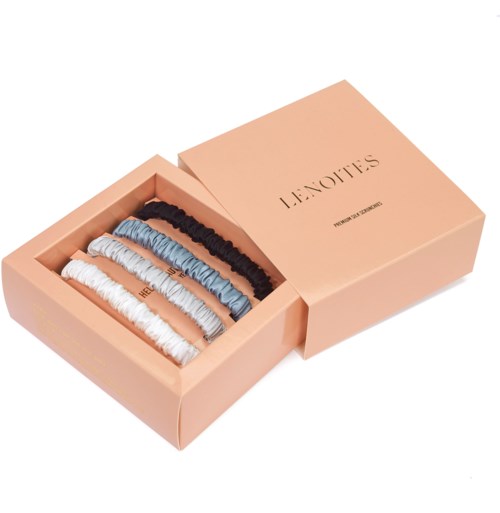 Lenoites Mulberry Silk Skinny Scrunchies Light Grey, Blue | lyko.com