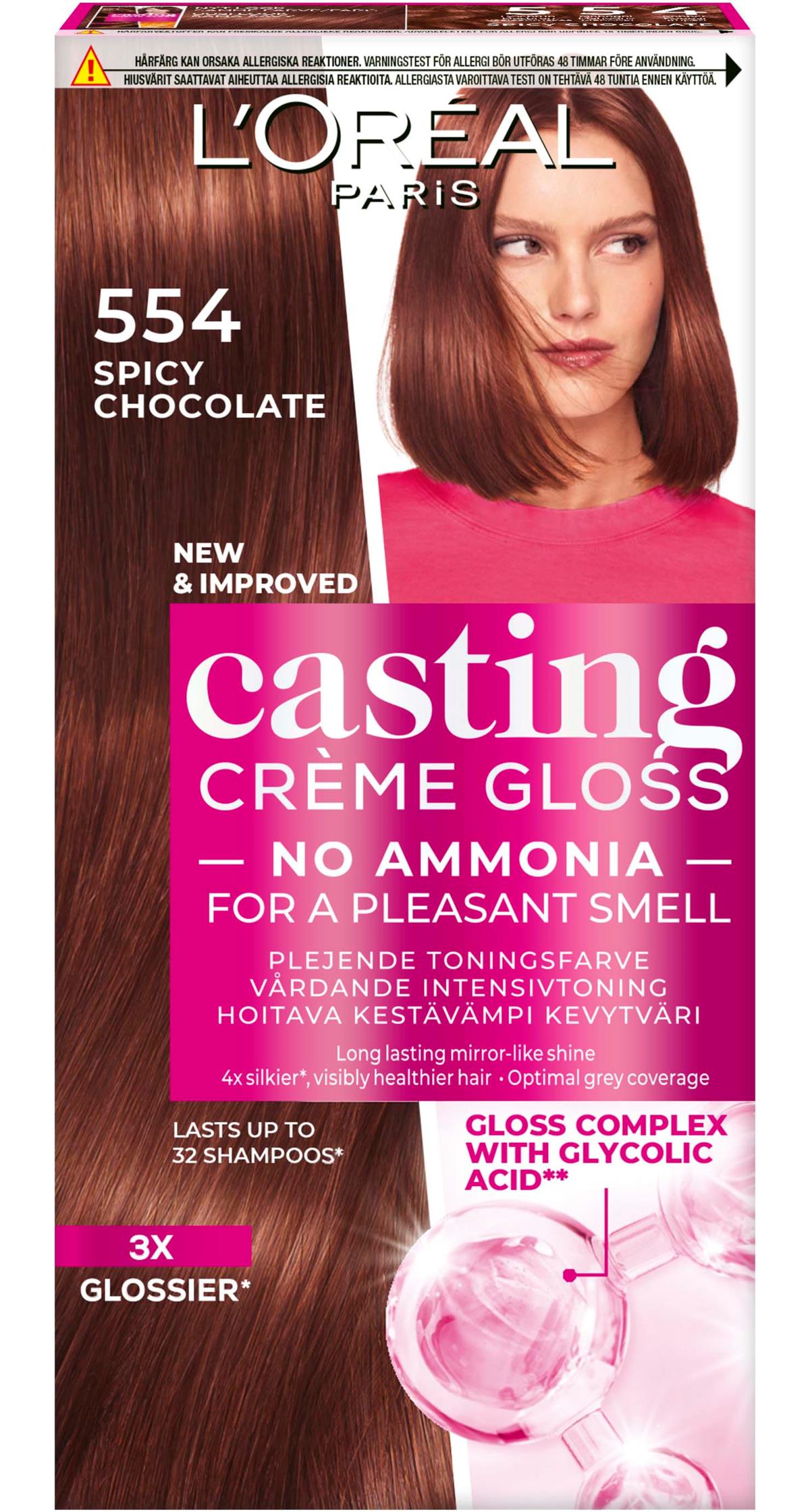 Loreal Paris Casting Crème Gloss Conditioning Color 554 Spicy Chocolate ...