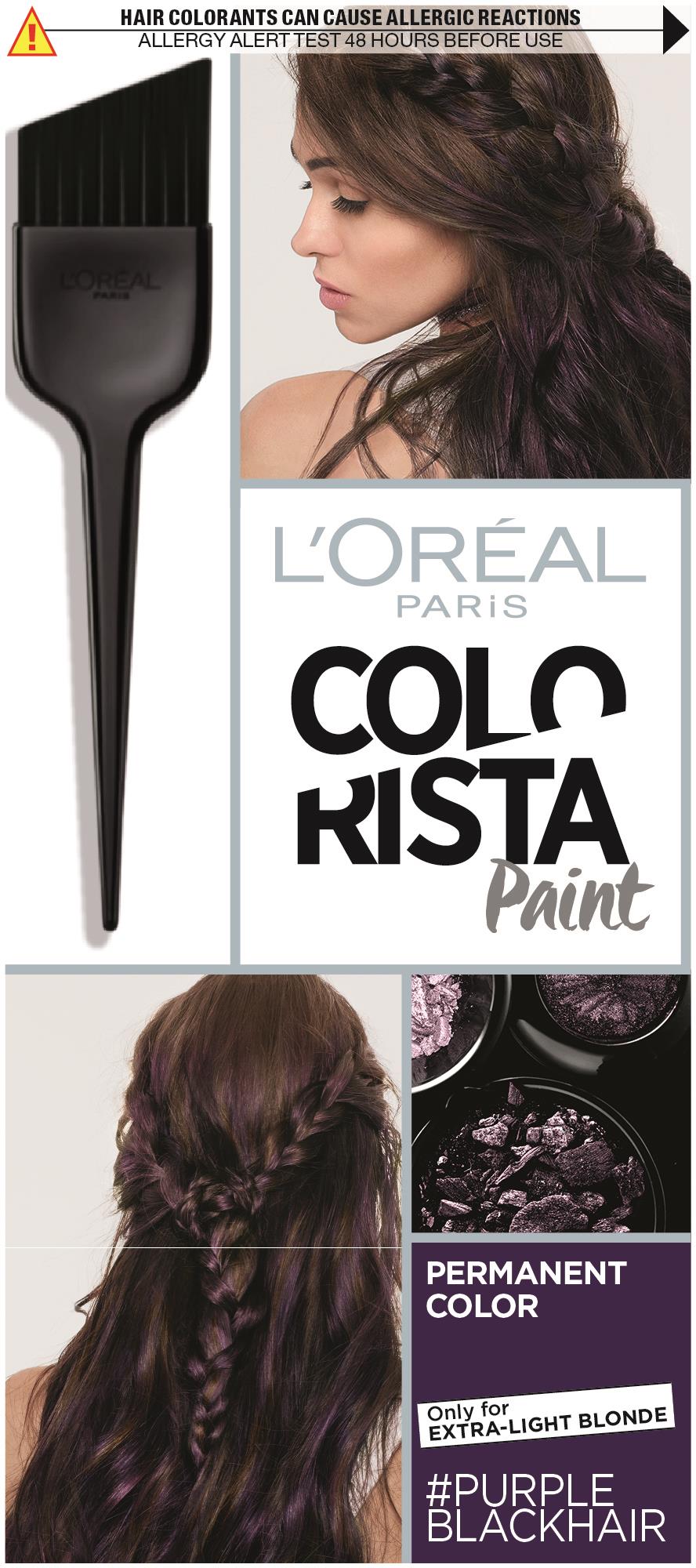 Loreal Paris Colorista Hairpaint Purple Blackhair 3.16 Purple Black ...