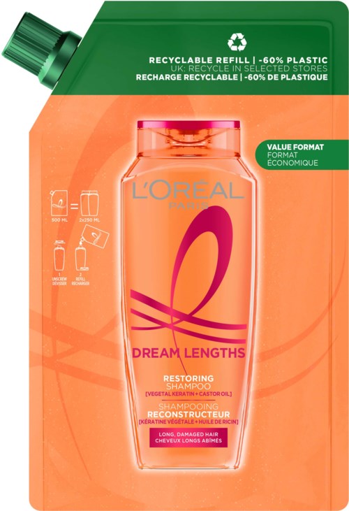 Loreal Paris Elvital Dream Length Restoring Shampoo Refill 500 ml ...