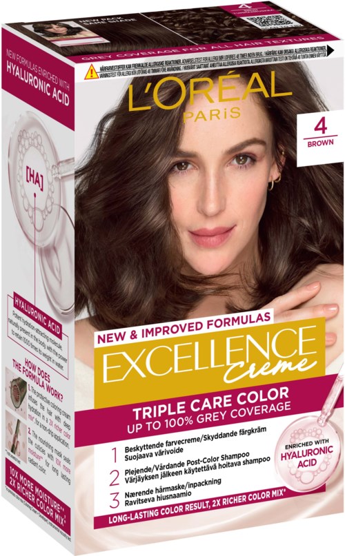 Loreal Paris Excellence Crème Triple Care Color 4 Brown | lyko.com