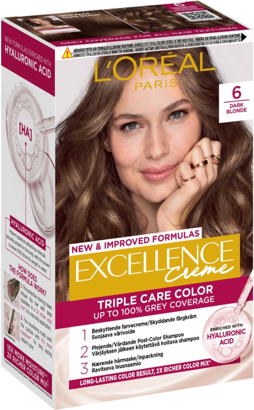 Loreal Paris Excellence Crème Triple Care Color 6 Dark Blonde | lyko.com