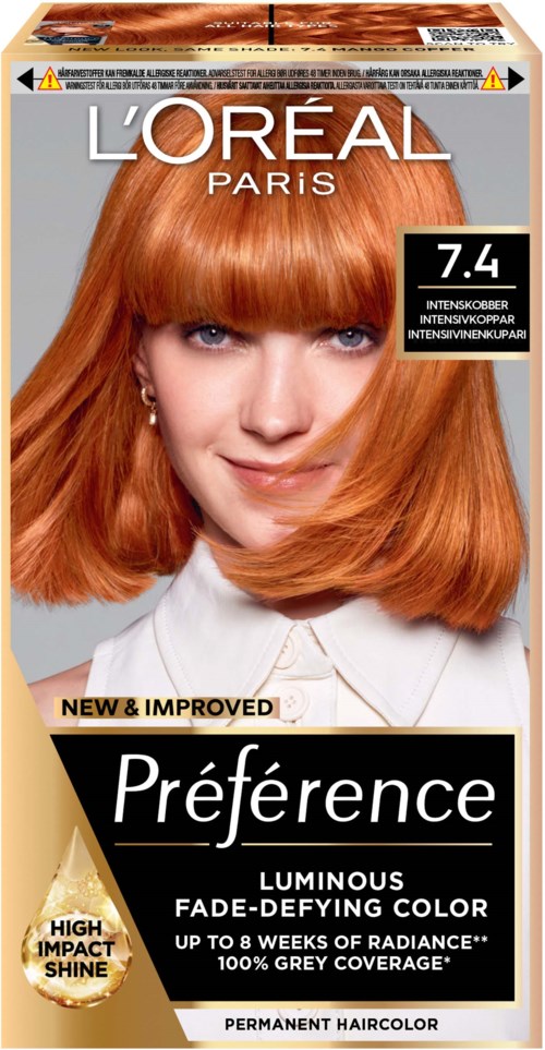 Loreal Paris Préférence Permanent Coloration 7.4 Mango Copper | lyko.com