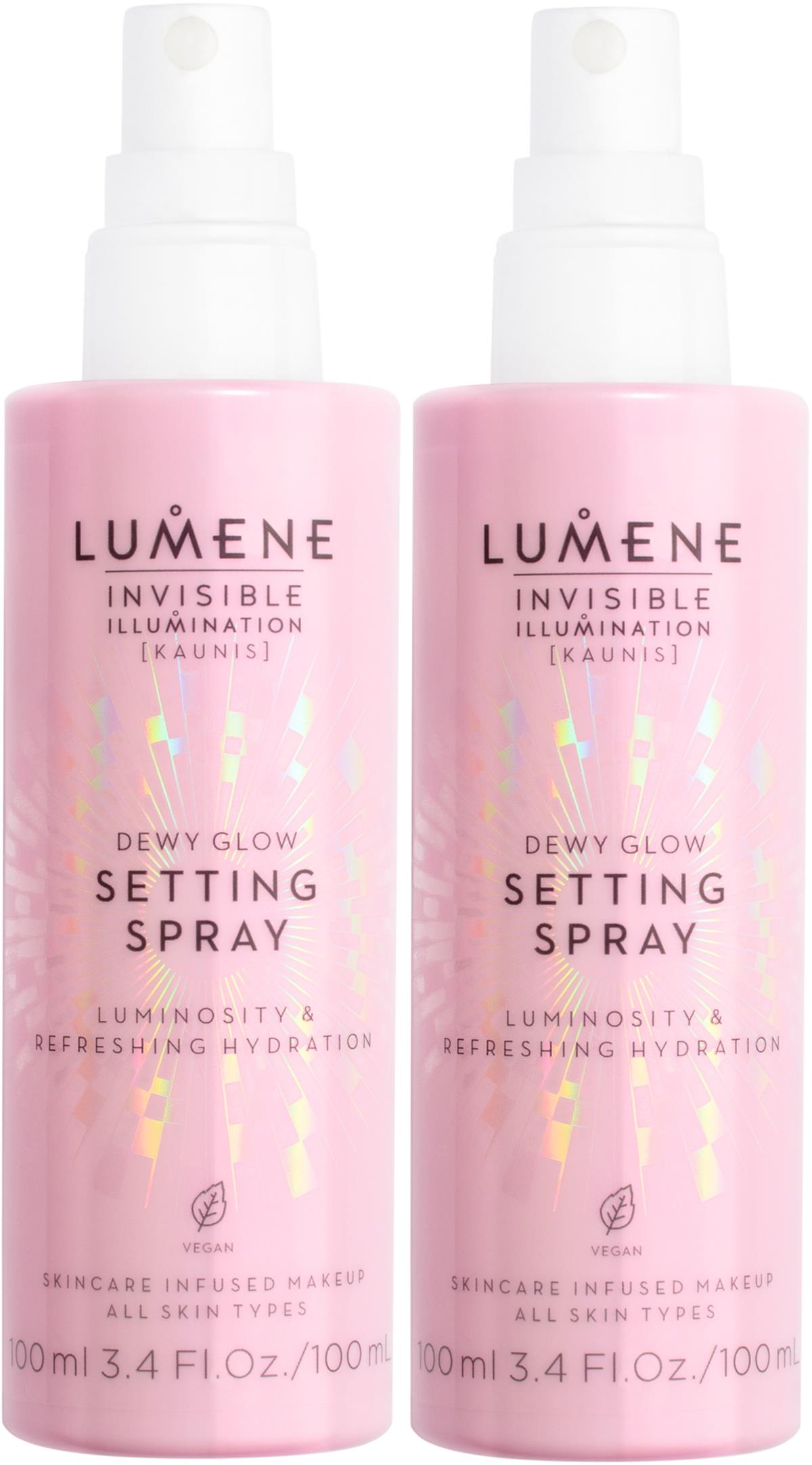 Lumene Invisible Illumination Dewy Glow Setting Spray Duo 2x100 ml ...